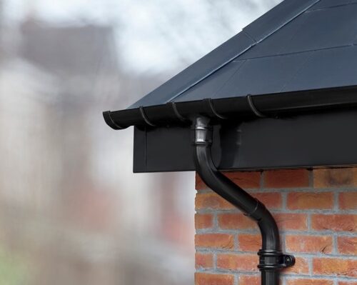 Black Fascia, Soffit, Gutter and downpipes (Flat Rear Extension 5.5mx6 ...